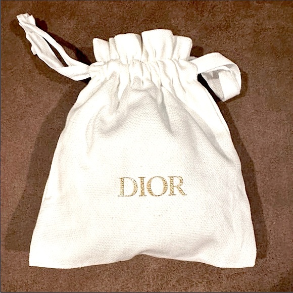 Dior | Bags | Nwot Christian Dior White And Gold Drawstring Pouch ...